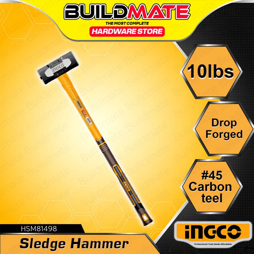 Buildmate x INGCO Sledge Hammer 10LBS / 12LBS High Impact Demolition ...