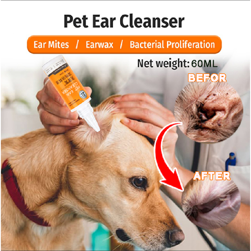 Ear Drops For Dogs Cat Ear Cleaner Earmites Drop For Dogs Mites Odor ...