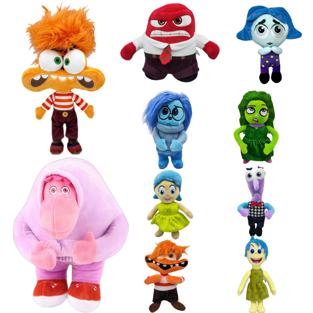 Cartoon Inside Out 2 Anger Sadness Disgust Fear Character Plush Toy ...