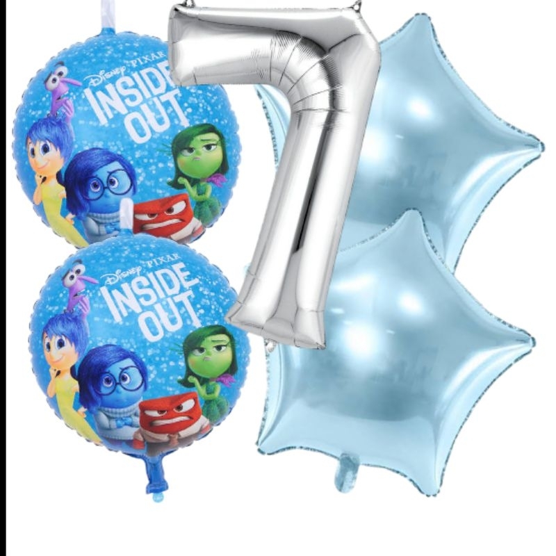 5in1 Character balloons with big Number balloons | Inside Out theme ...