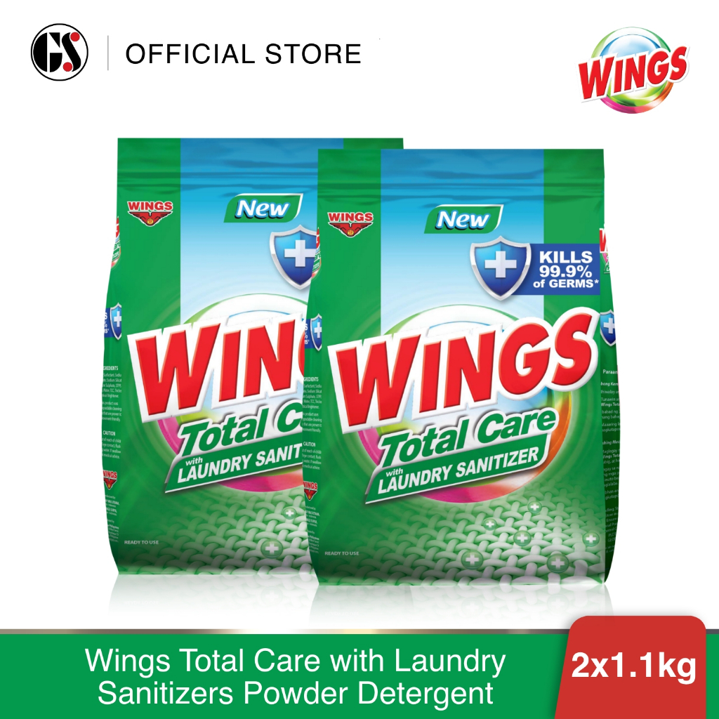 Wings Total Care w/ Laundry Sanitizers Powder Detergent 1.1kg Set of 2 ...