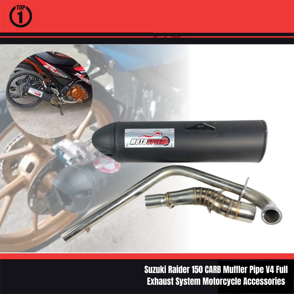 Top 1 Suzuki Raider 150 CARB Muffler Pipe V4 Full Exhaust System ...
