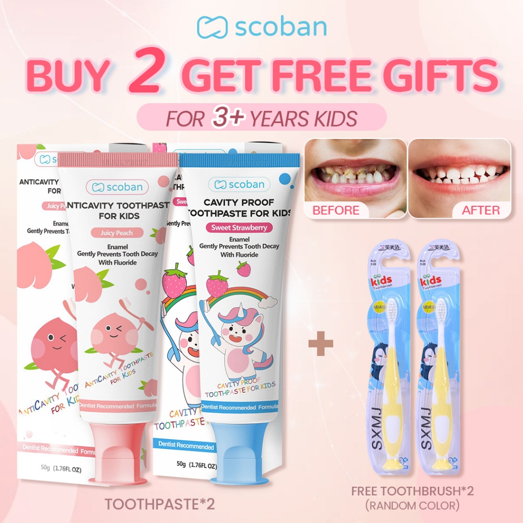【Free gift】Scoban Cavity Proof Whitening Teeth Toothpaste for 3+ years ...