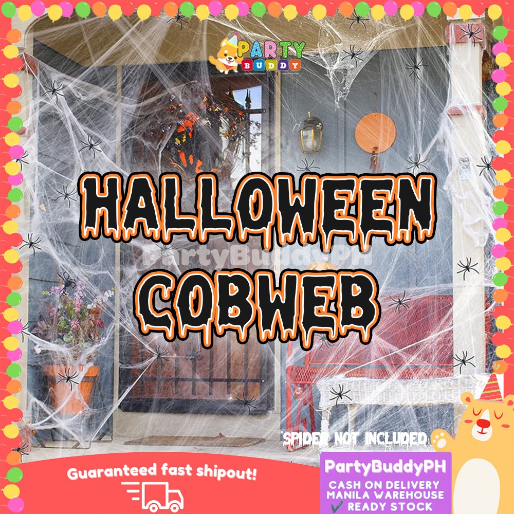 Black Spider Web Cobweb Halloween Backdrop Design PartybuddyPH | Shopee ...