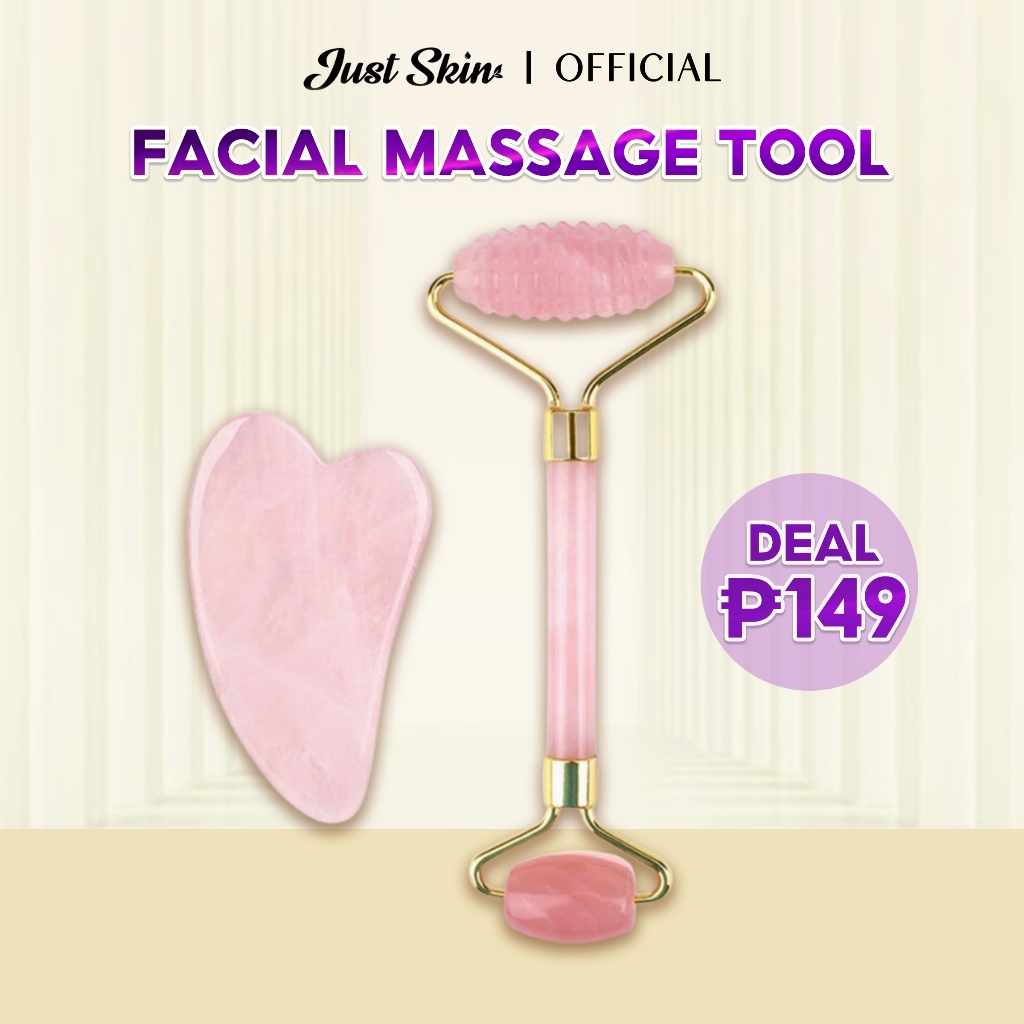 Facial Massage Tool Set includes Facial Roller and Guasha, Natural ...