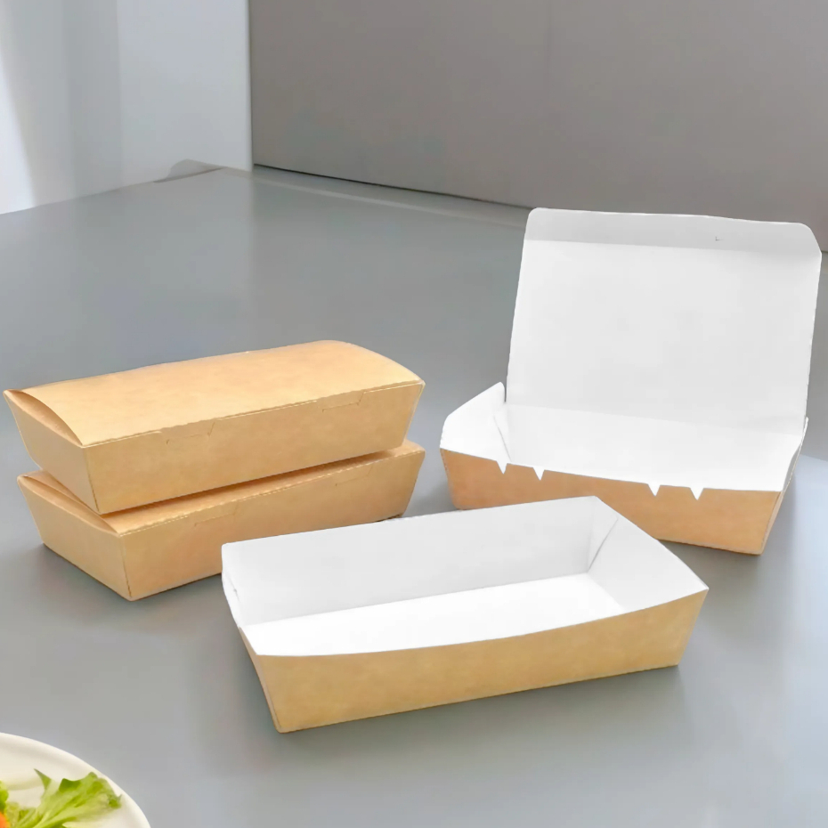 20pcs 450ml Kraft Paper Food Meal Spaghetti Box 320g Thickened ...