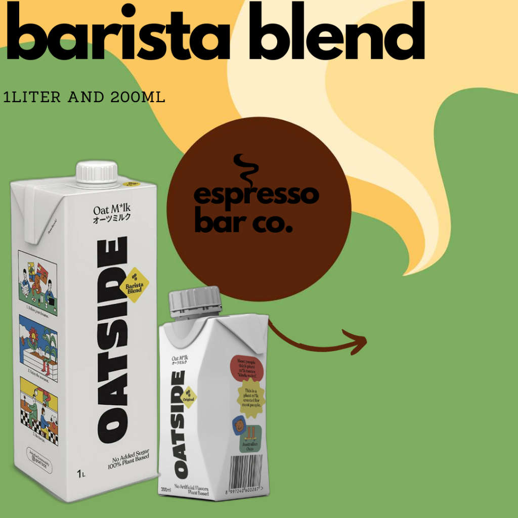 Oatside Barista Blend Oat Milk (1L x 6 Pack) Pocket Packs - (200mL x 6 ...