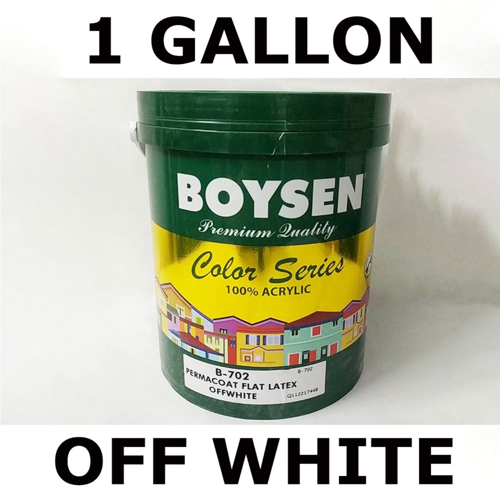 ( 4 LITER ) BOYSEN FLAT LATEX OFF WHITE B-702 PERMACOAT === 1 GALLON ...