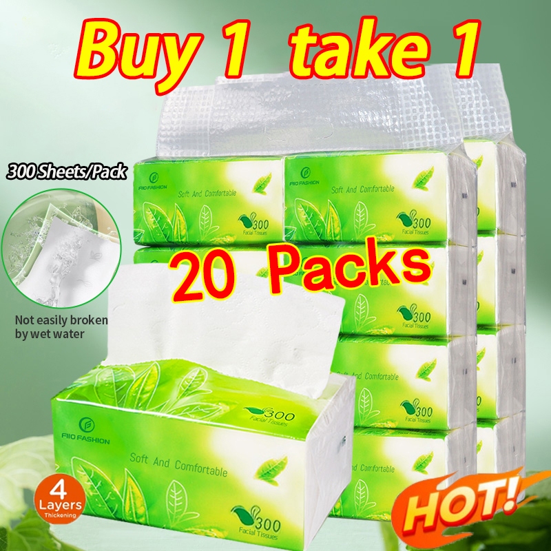 【10 Packing】Tree care Green tea Organic Facial Tissue Paper 3 Ply ...