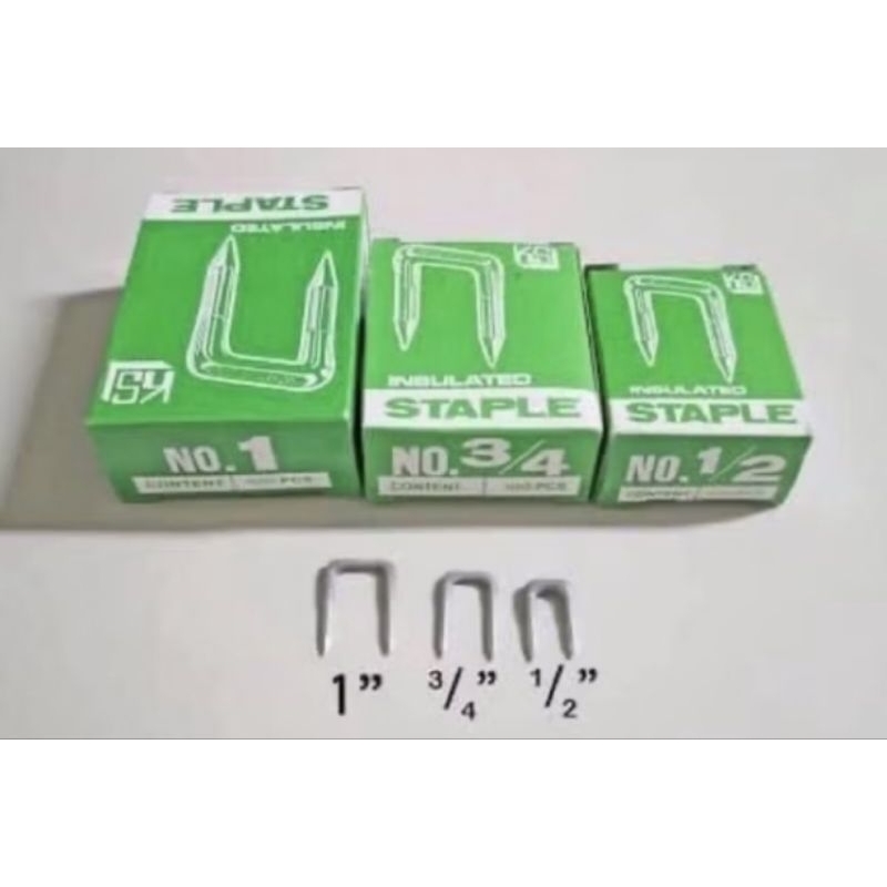 COD KAWAGUCHI Insulated Staple Wire 1/2 3/4 1 Per Box (100pcs) | Shopee ...