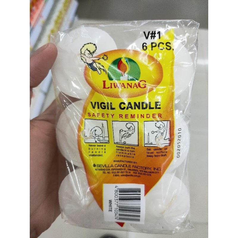 Liwanag Vigil Candle Kandila (White, Red and Yellow Candle) Sold per ...