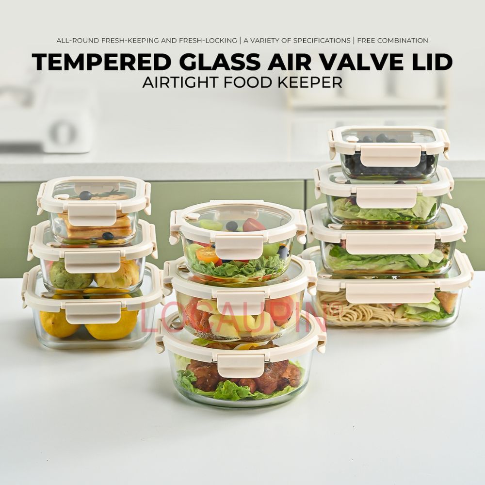 LOCAUPIN Bundles of Airtight Borosilicate Glass Lunch Box Tempered ...