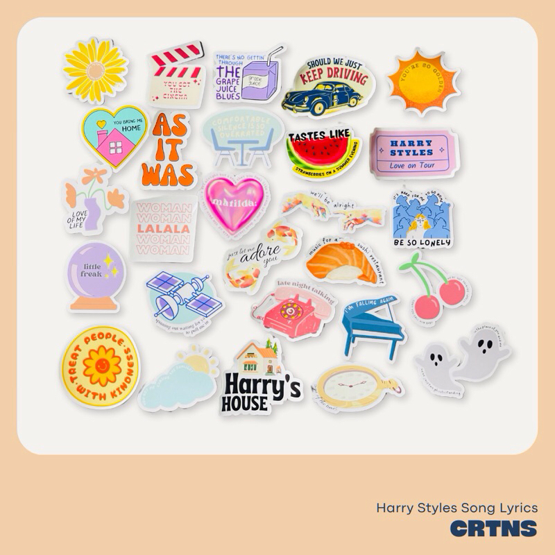 Harry Styles Lyrics Stickers - Vinyl Waterproof Matte Sticker 🪐 ...