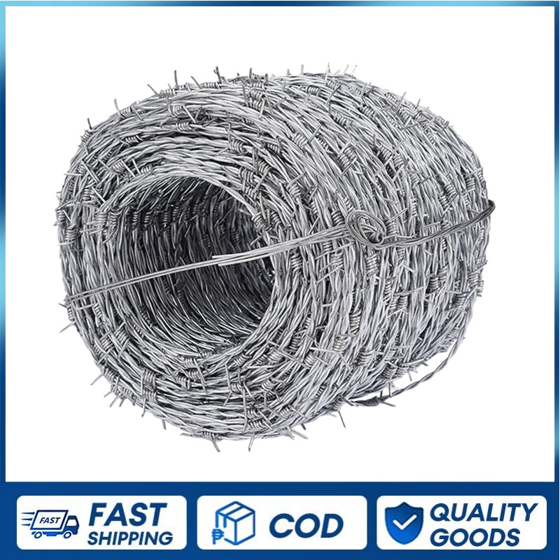 Barb Wire 1Roll Anti-Climb Steel Fencing Wire 50/80/100/120M Barbed ...
