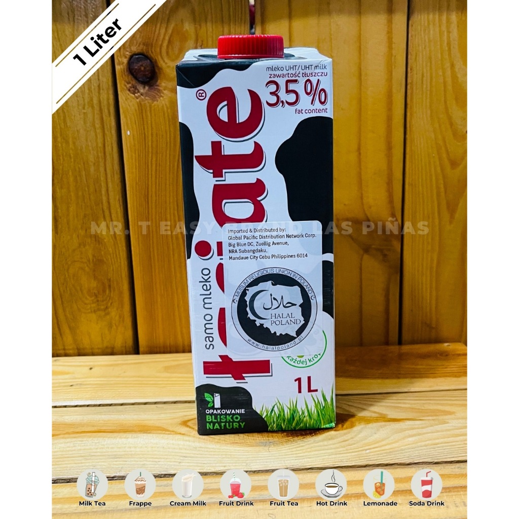 Laciate UHT Milk 3.5% 1L for hot or iced drinks, desserts, pastries ...