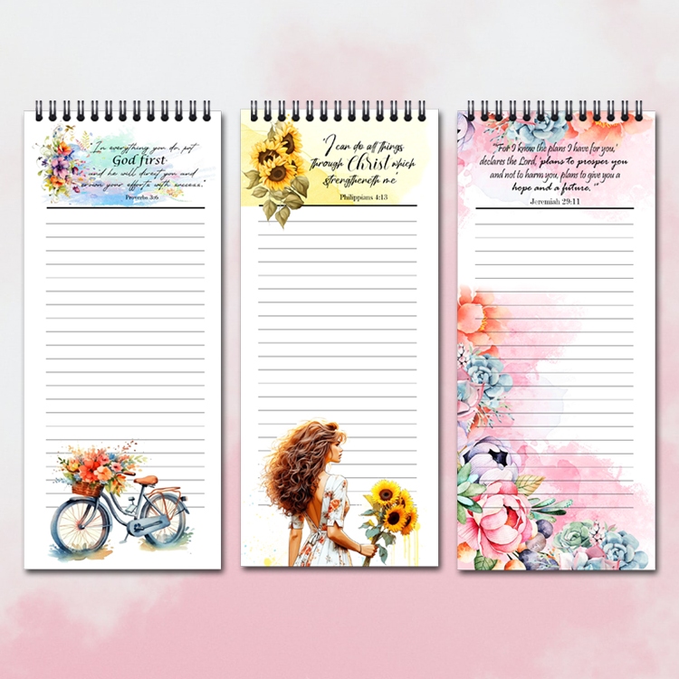 Flip up, Steno type Spring Notebook Bible verse | Shopee Philippines