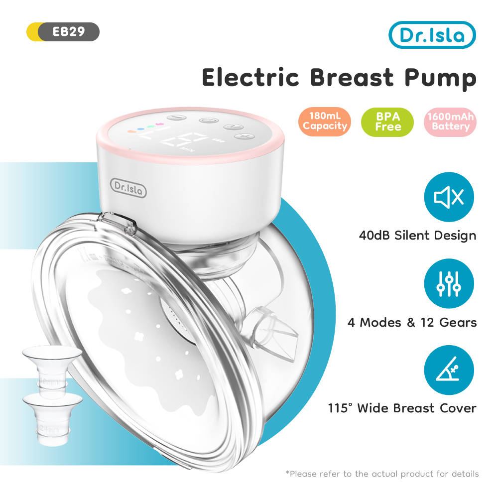 Dr.isla EB29 Breast Pump Wearable Electric Hands-Free 4 Modes 12 Levels BPA Free Flange 27MM ...