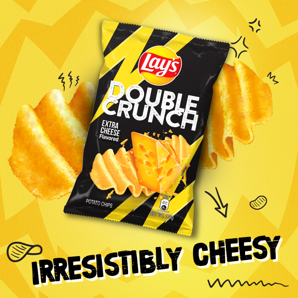 Lay's Double Crunch Extra Cheese Potato Chips 170g | Shopee Philippines