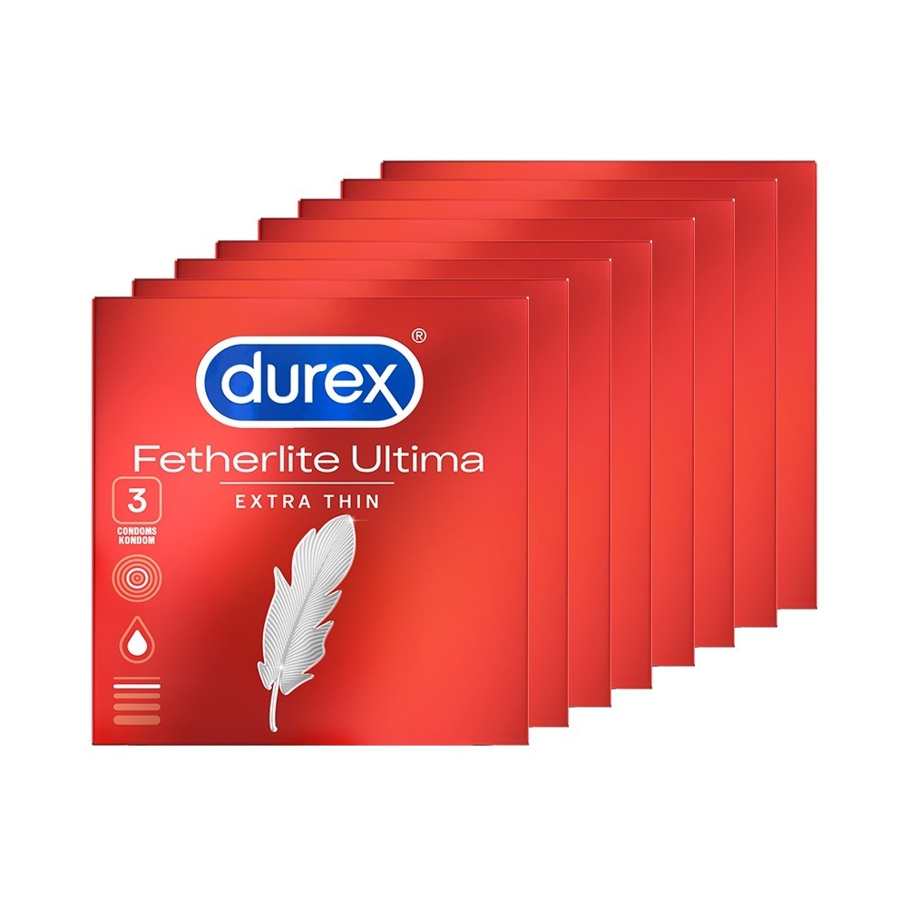 Durex Fetherlite Ultima Extra Thin Lubricated Condoms 3s (Set of 8 - 24 ...