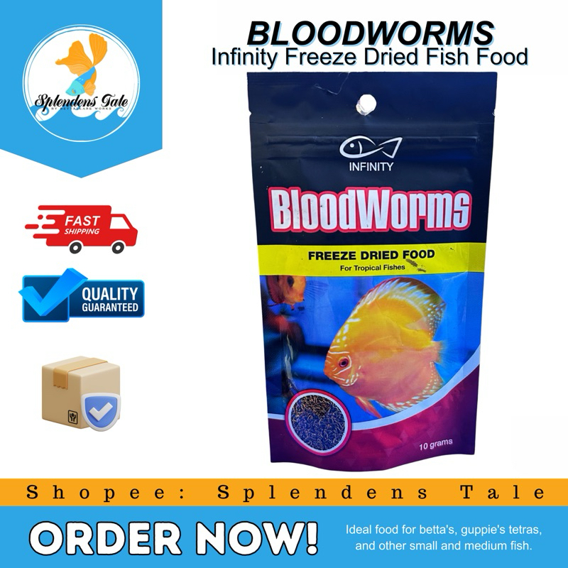 Bloodworms Freeze Dried Food Infinity (10g) BloodWorms Aquarium Fish ...