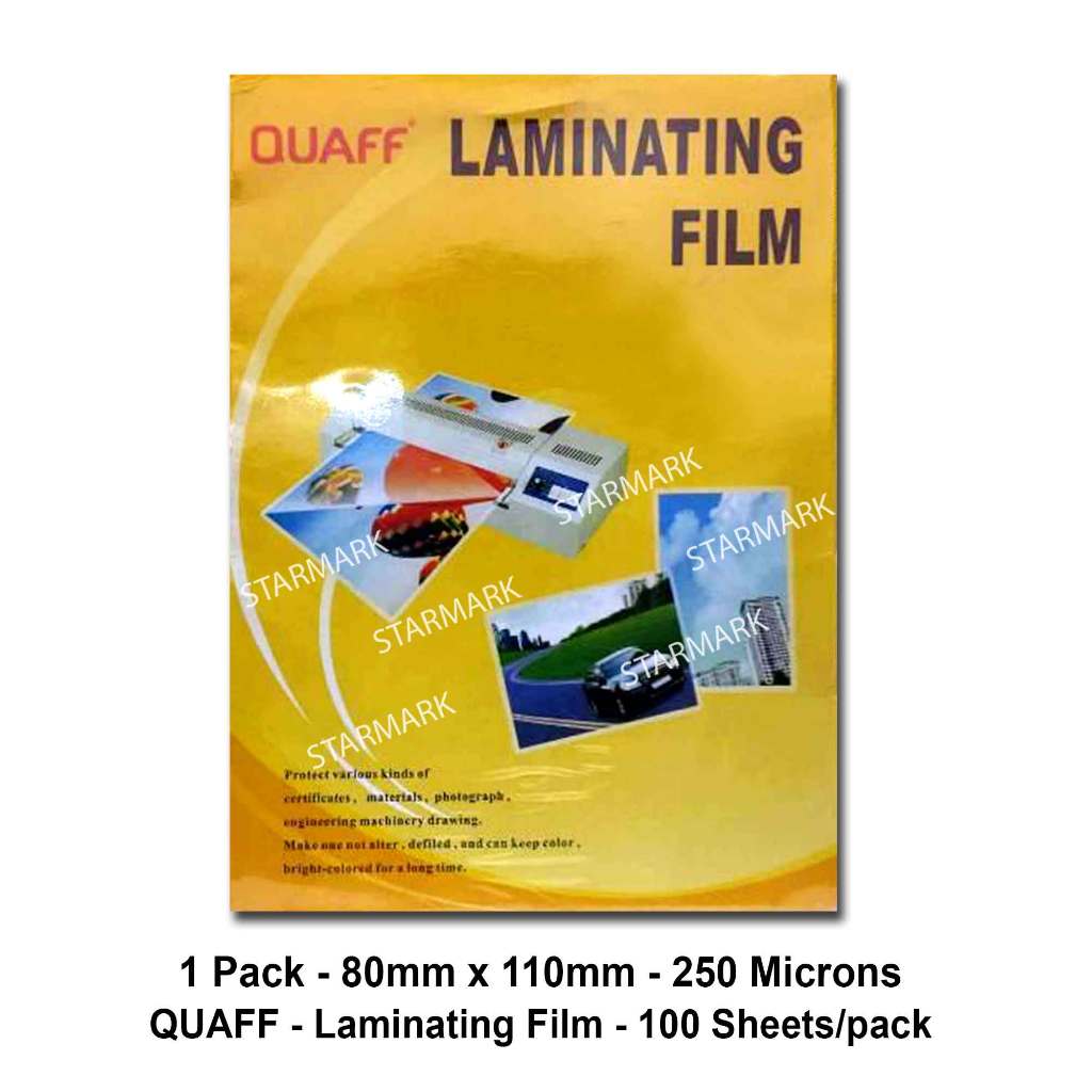 Quaff Laminating Film Films 100 Sheets/box - 80 x 110 mm, 80mm x 110mm ...