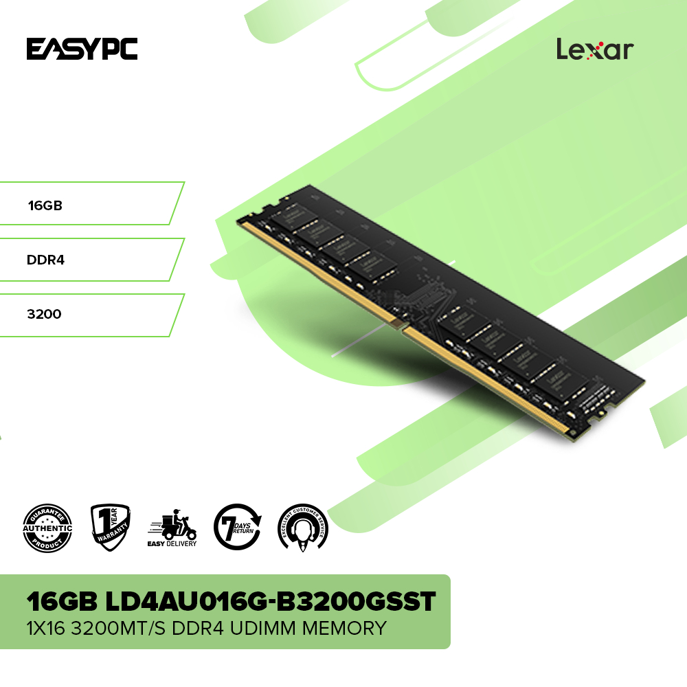EasyPC | Lexar 16GB LD4AU016G-B3200GSST 1x16 3200MT/s DDR4 UDIMM Memory | Shopee Philippines