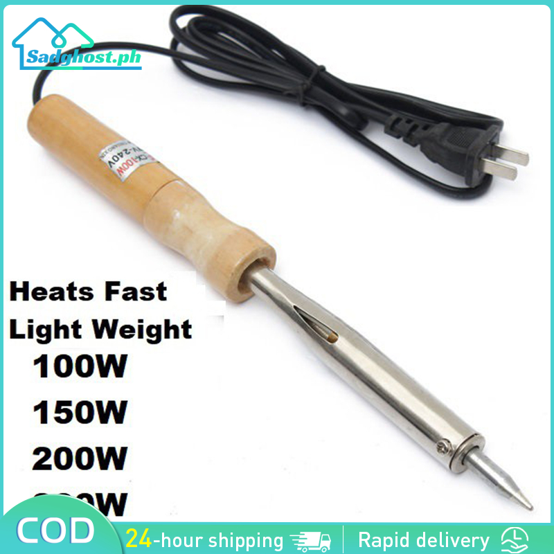 Soldering Iron 100W 150W 200W 300W Wood Handle Solder Iron | Shopee ...
