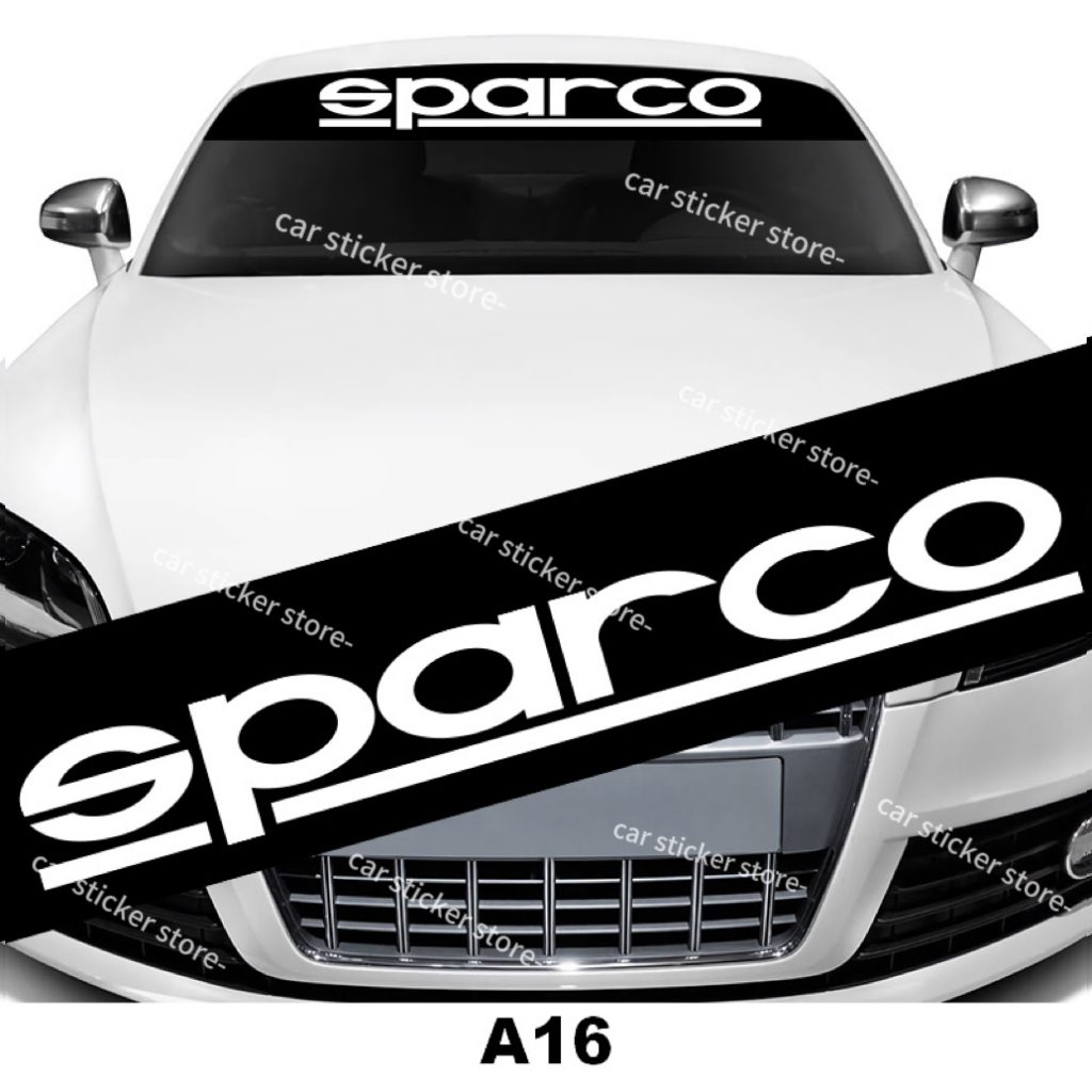 SPARCO Car Front Rear Reflective Windshield Sticker Vinyl Windscreen ...