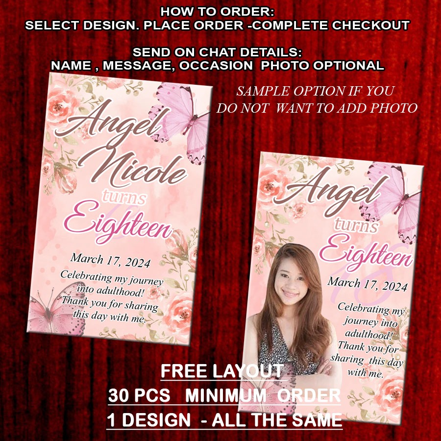 ATM Size Ref Magnet Pink theme Personalized Magnets Baptism Birthday ...