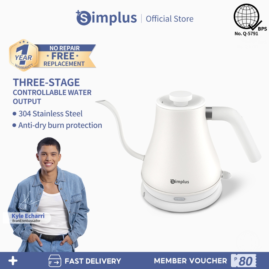 Simplus Electric Water Kettle 0.8L (Gooseneck Spout Design) | Shopee Philippines
