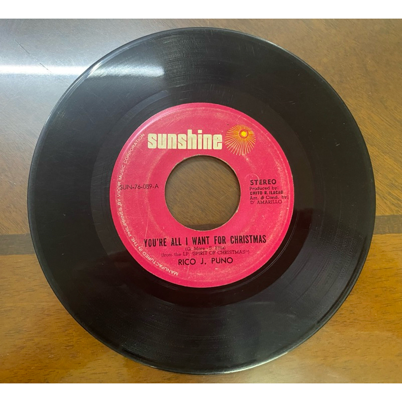 Rico J. Puno - You’re All I Want For Christmas - OPM Philippines Original Music Vinyl Plaka 45 ...