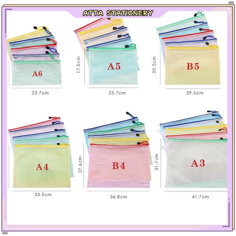 Mesh Zipper File Bag A3/A4/A5/B4/B5/B6 Waterproof Storage Pouch ...