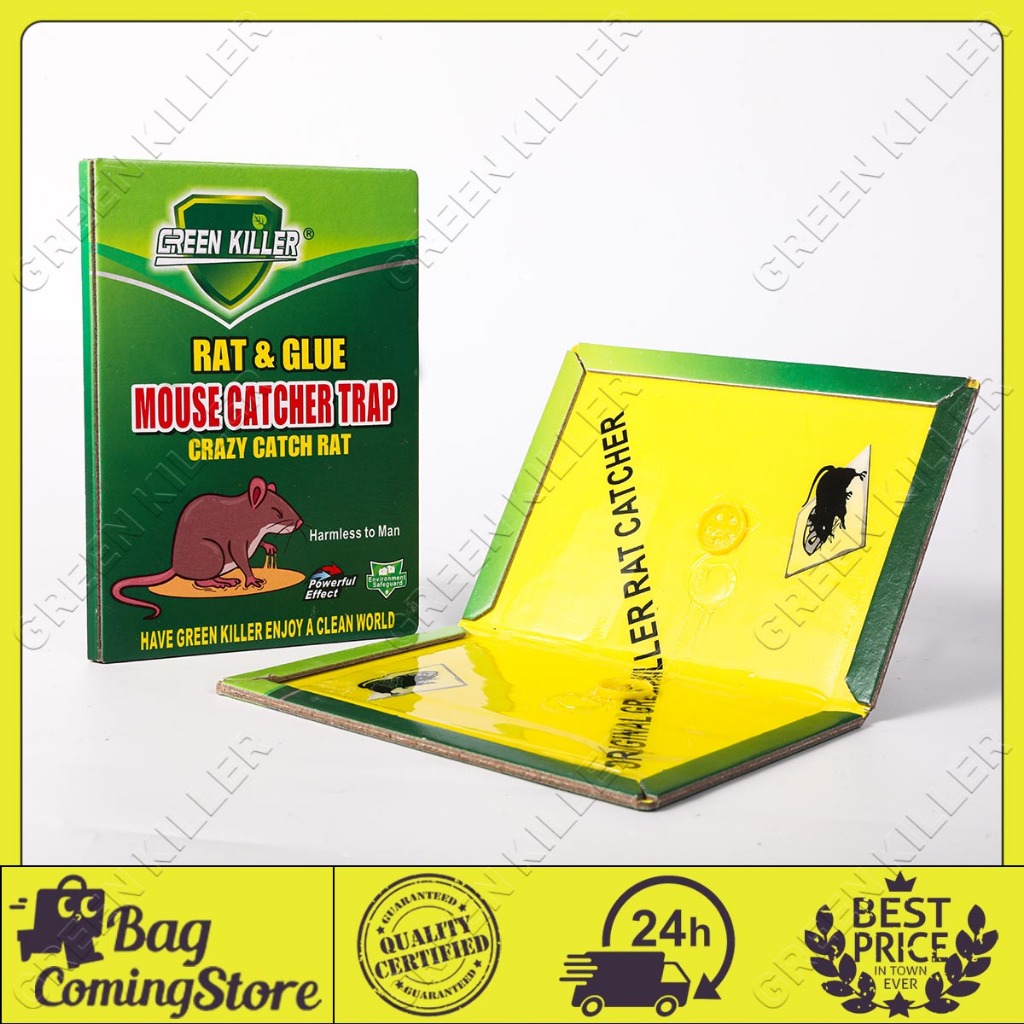 1Pc GREEN KILLER Mouse & Rat Trap Glue Board Super Strong Adhesion ...