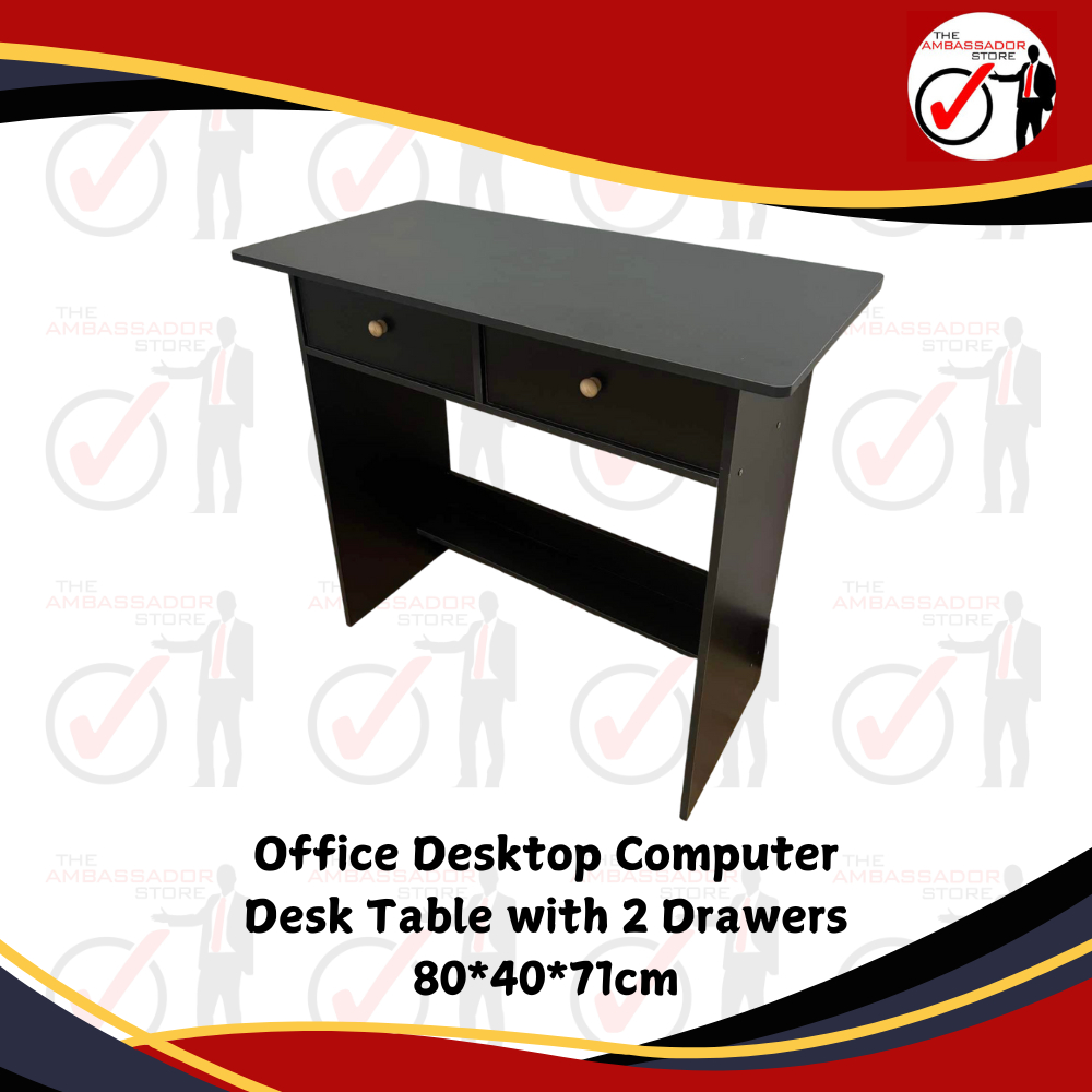Office Desktop Computer Desk Table with 2 Drawers 80*40*71cm | Shopee ...