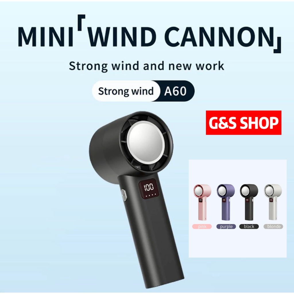 A60 Rechargeable Mini Turbo Fan With LED Display 100 Gears Adjustable ...