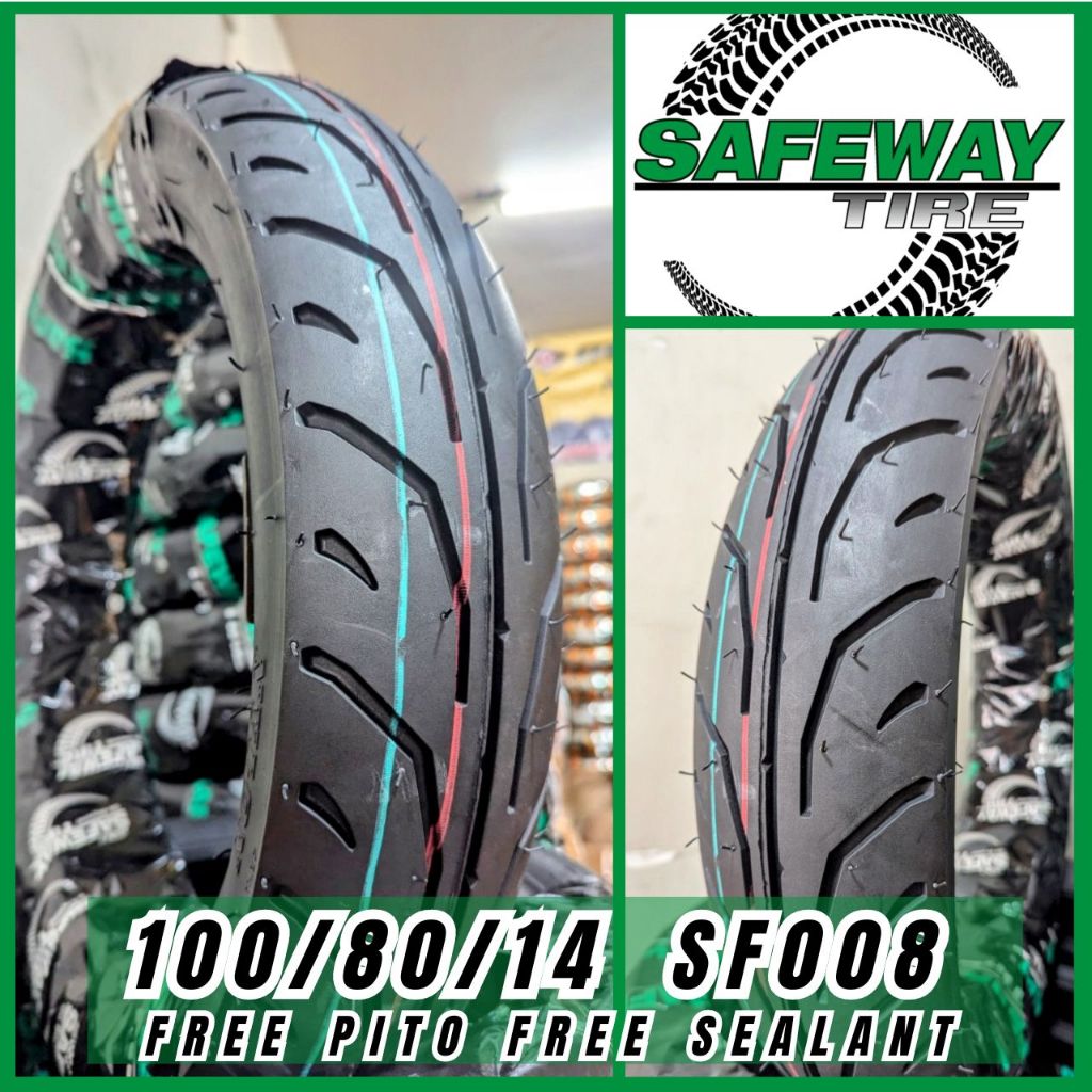 SAFEWAY 100/80-14 TUBELESS TIRES SF008 BEAT CLICK AIRBLADE AEROX FREE PITO SEALANT 8PR JAPAN ...