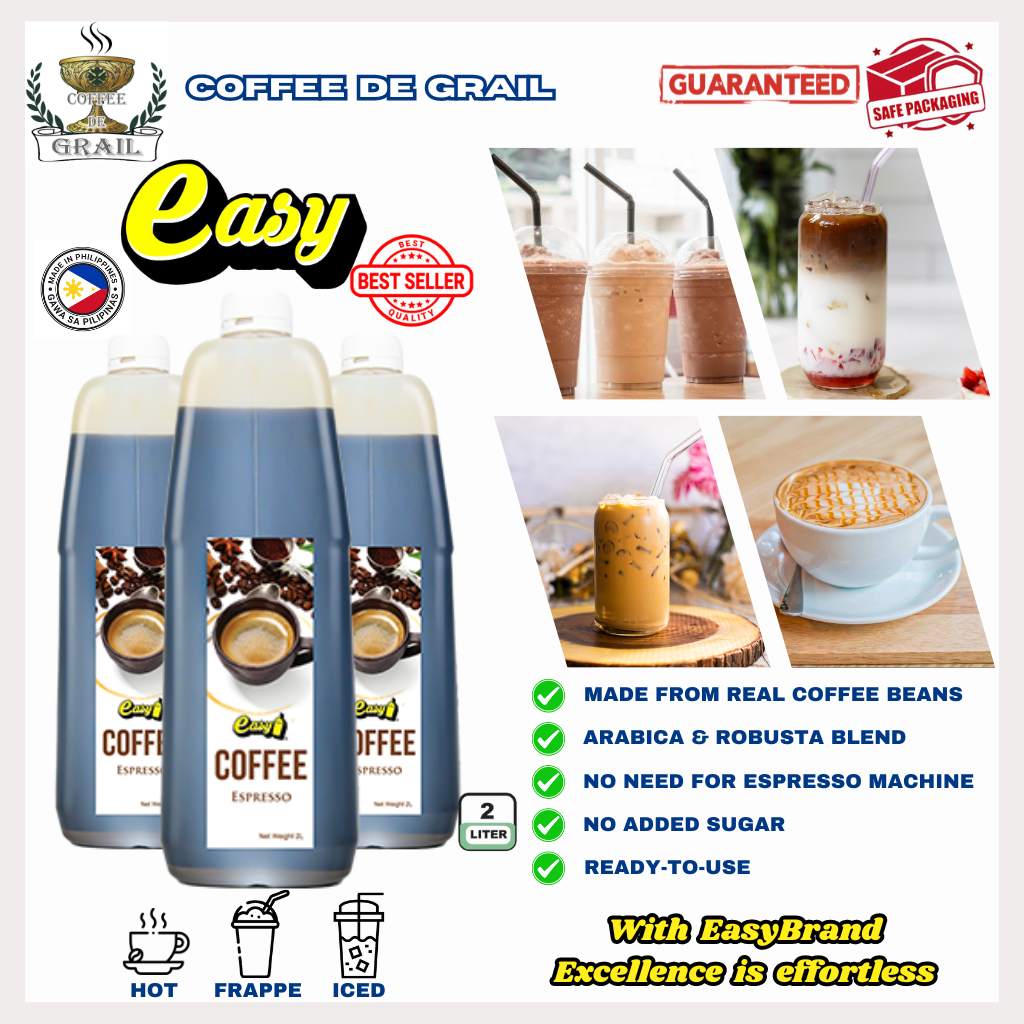 EASY BRAND 2L Coffee Concentrate – Perfect for Iced Coffee, Hot Brew ...