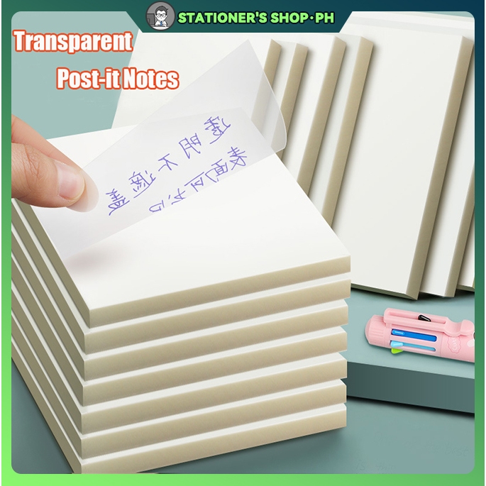 50 Sheets/Set Transparent Sticky Notes Waterproof Sticky Memo Clear ...