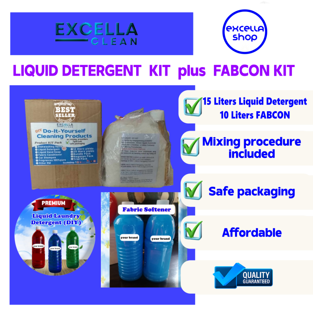 Bundle DIY Liquid Detergent kit PLUS DIY Fabric Conditioner kit laundry needs | Shopee Philippines