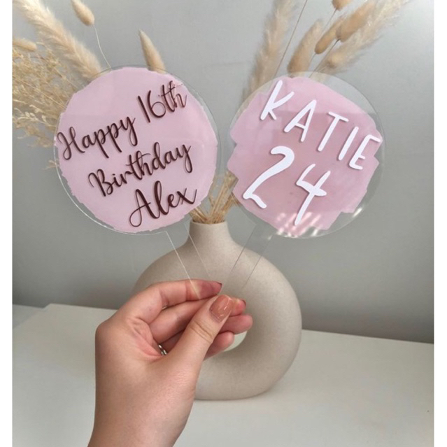 Customized Acrylic Cake Topper Round & Heart Shape | Shopee Philippines