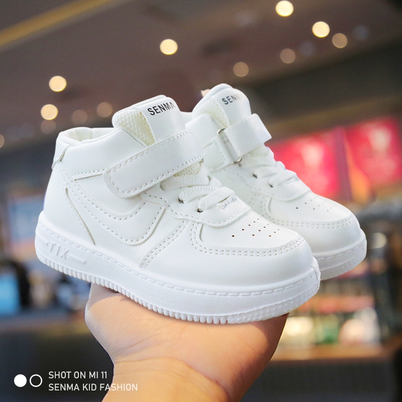 SENMA White Shoes For Kids Boys High Cut Shoes Korean Rubber Shoes Baby ...