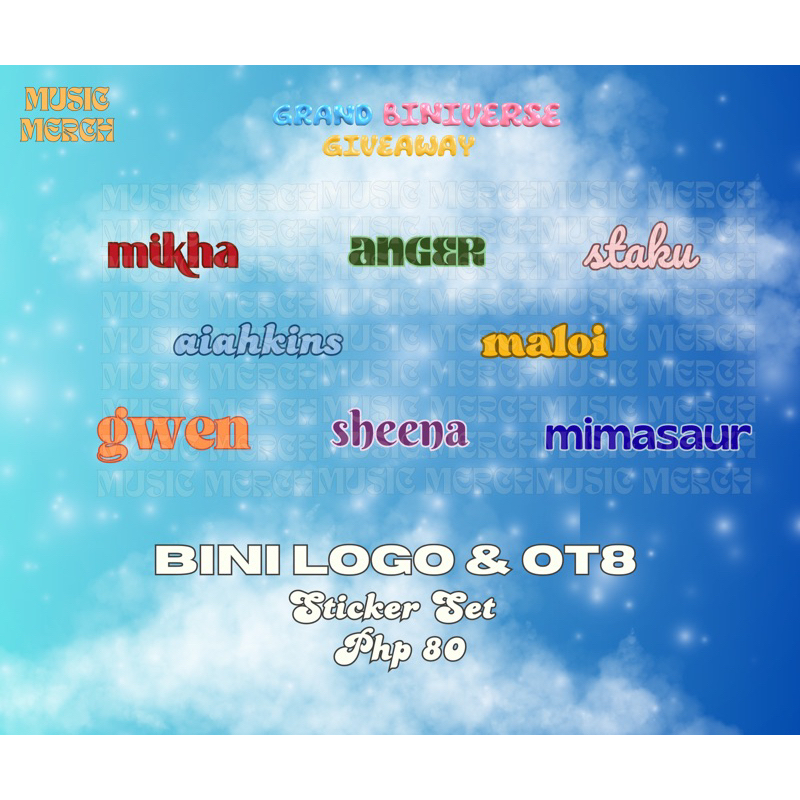 BINI Logo & OT8 Sticker Set | Shopee Philippines