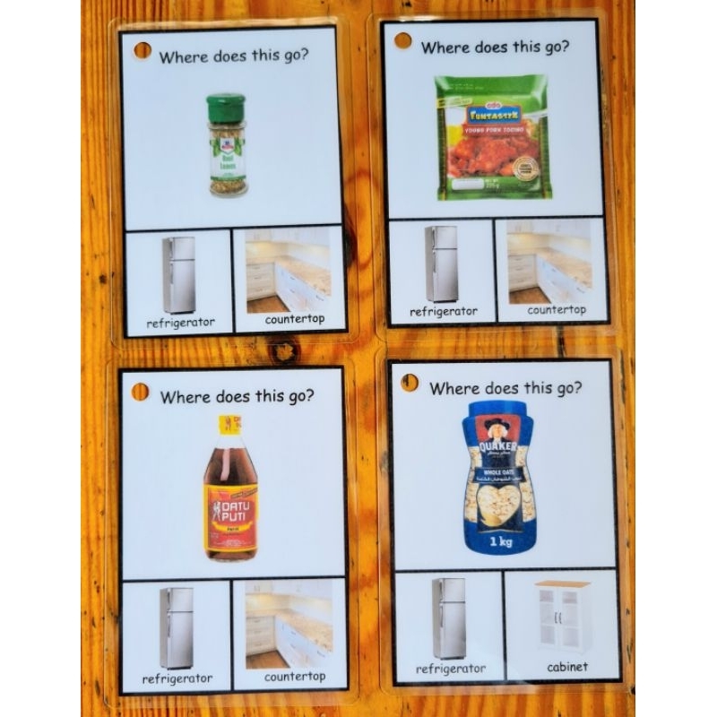 Life skills Putting away groceries laminated flashcards SET 2 for ...
