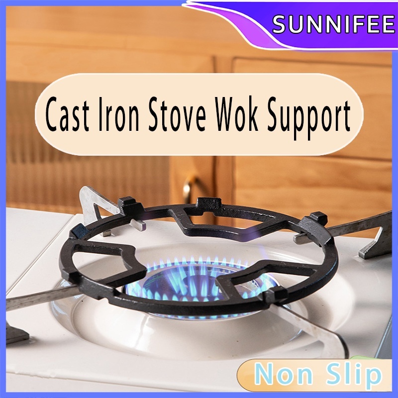Non Slip Cast Iron Stove Wok Support Rack Cookware Ring Gas Ranges Wok ...