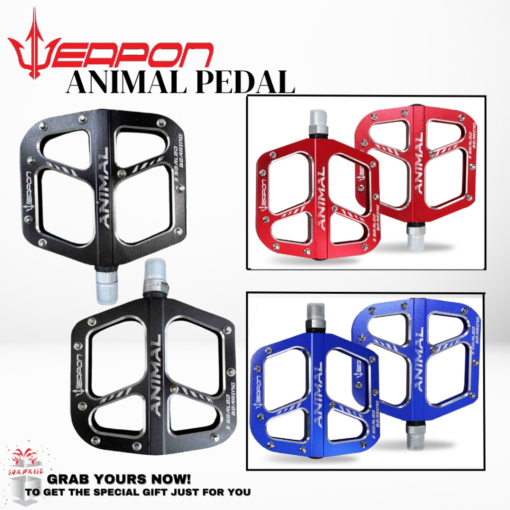 WEAPON FLAT PEDALS SEALED BEARING FOR MOUNTAIN BIKE BICYCLE | Shopee ...