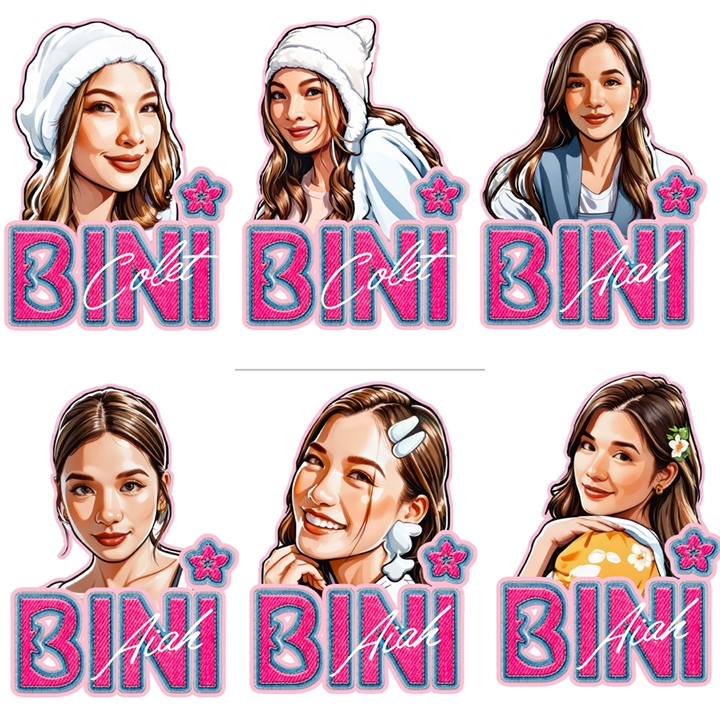 IRON ON - BINI Designs A4 Size Aiah Colet Sheena Maloi Jhoanna Mikha ...