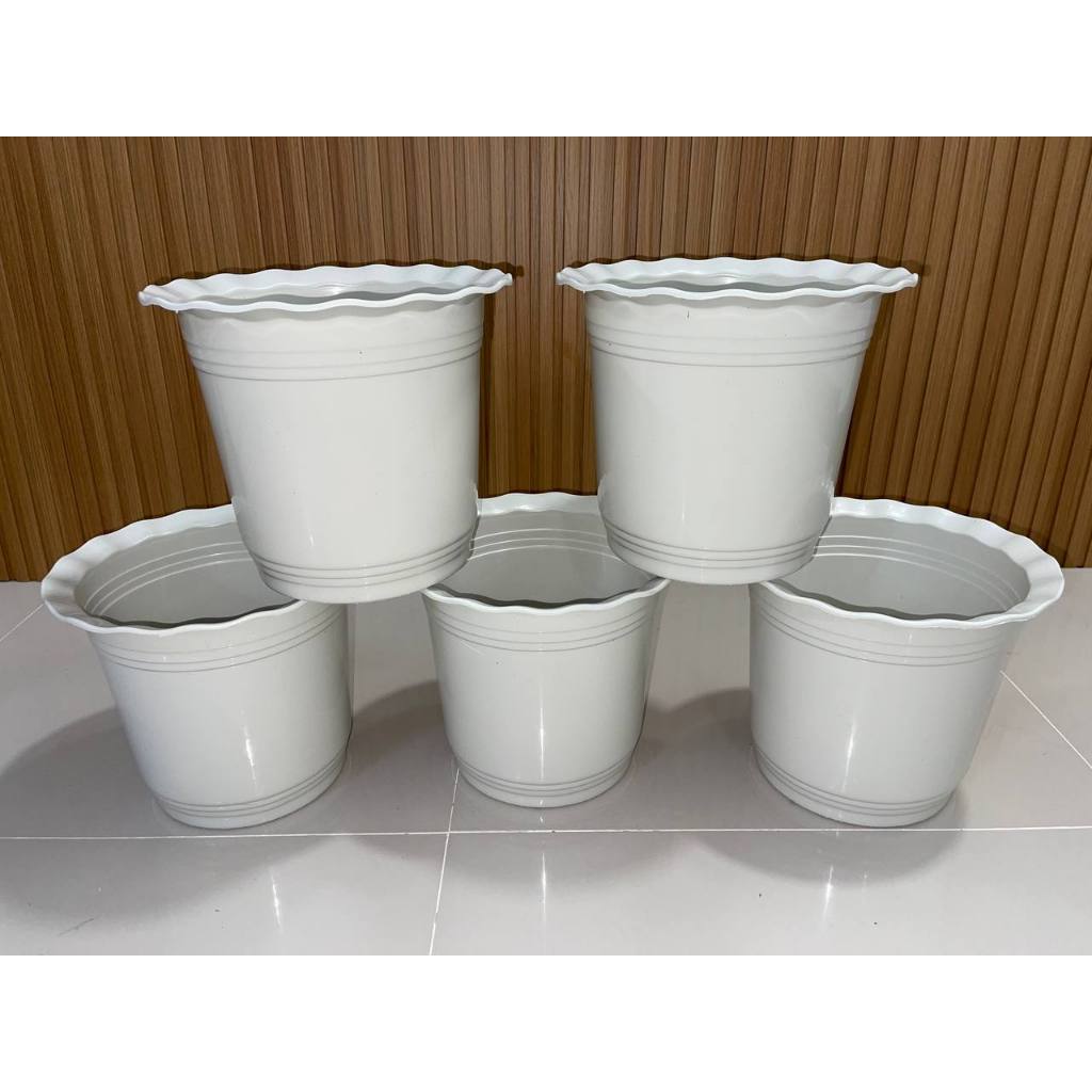 set of 5pcs. long white flower pot 8x7 inches - paso - 50 pesos each ...