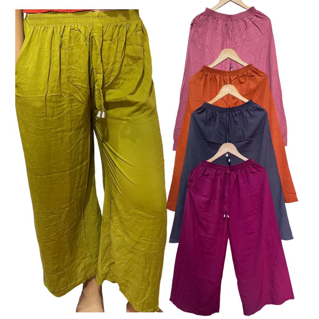 CHALLIS SQUARE PANTS WITH POCKET | Shopee Philippines