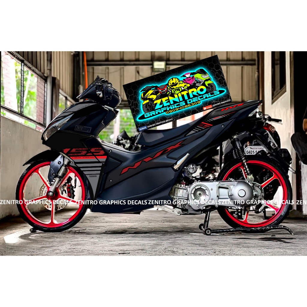 NVX 155 STRIPPING FOR BLACK AEROX V2 ONLY (ZENITRO GRAPHICS DECALS ...