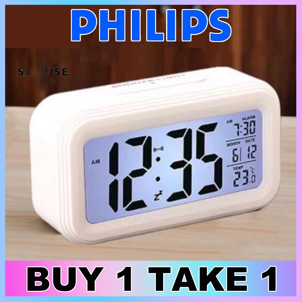 PHILIPS(Buy1 Take1)Clock Digital Backlight LED Display Table Alarm ...